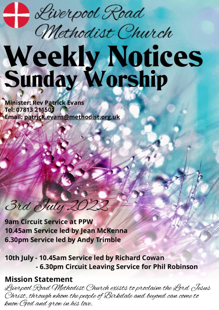 Church Notices - Liverpool Road Methodist Church