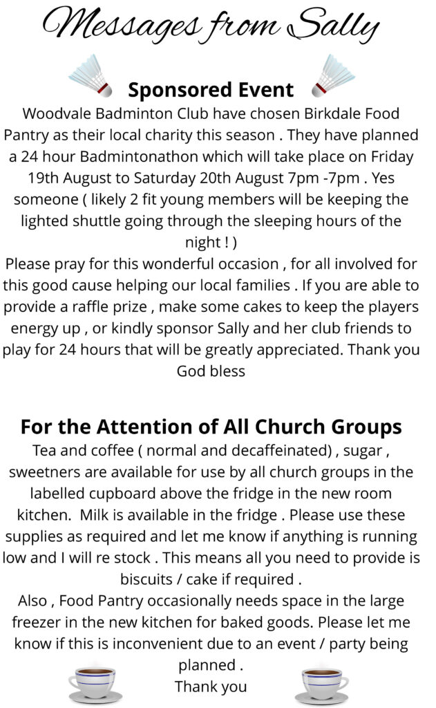 Church Notices - Liverpool Road Methodist Church